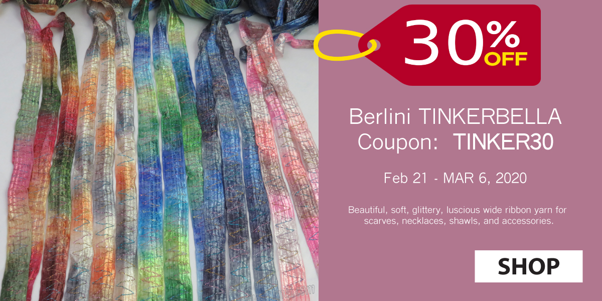 Berlini Tinkerbella Wide Glittery Ribbon Knitting Yarn at NuMei Yarn ...